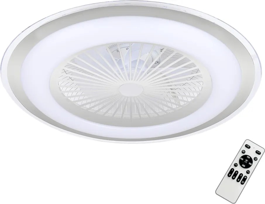 Stropní LED svítidlo Zephyr, 1x LED 48w, 3000-6000k, s, s ventilátorem a ovladačem