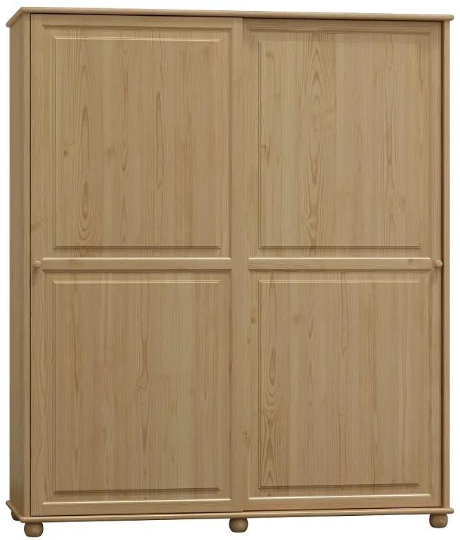 Šatní skříň s posuvnými dveřmi z masivu Nikolas 2 - Barva bílá šířka 160 cm
