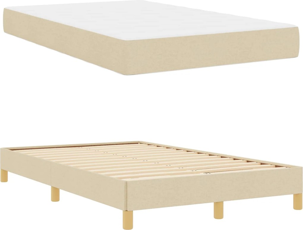 Postel s boxspringem s matrací Krémová 120 x 190 cm textil 3398554