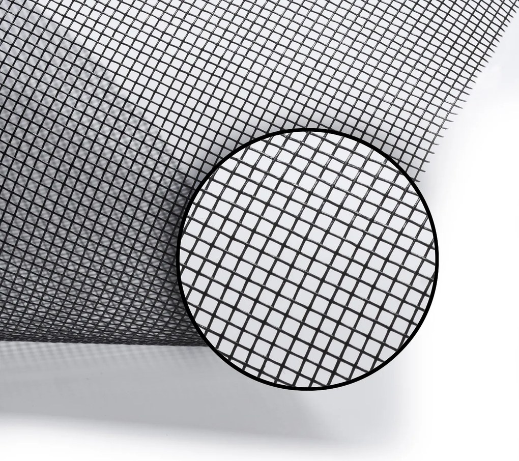 Dekodum Síťka na okno 140 cm x 160 cm, barva síťe: černá, pevná, sklolaminát, jemná síťka