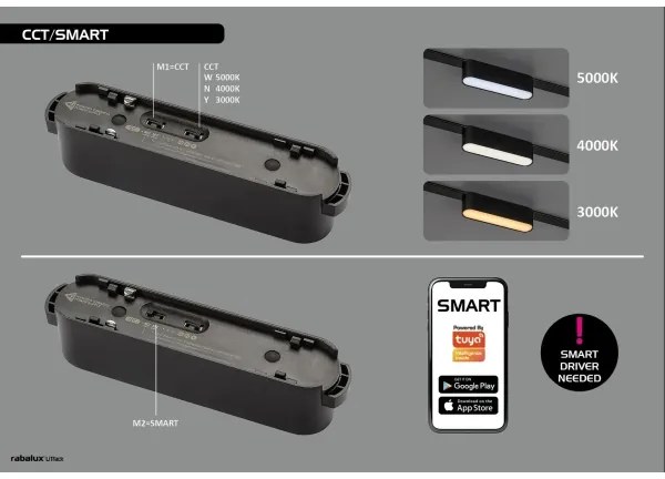 Rabalux 70128-LED Stm. str. svíti. do 1-fáz. lišt. sys. LiTrack 7W/24V 22 cm