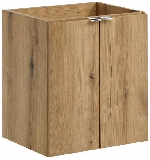 Závěsná skříňka pod umyvadlo Nova Oak s deskou 50 cm dub evoke/černá