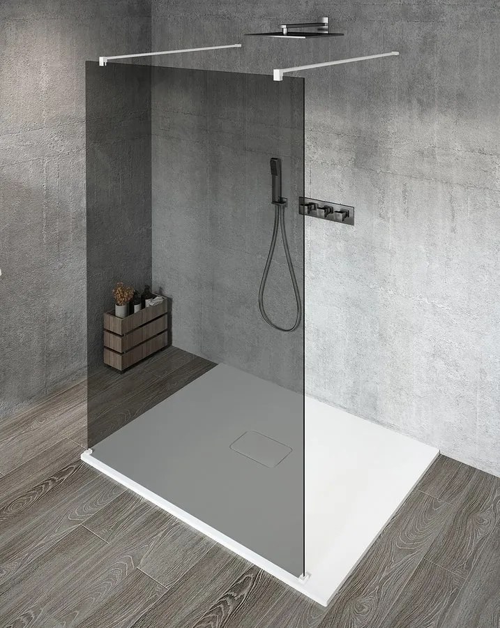 Gelco Sapho, VARIO WHITE jednodílná sprchová zástěna do prostoru, kouřové sklo, 1200 mm, GX1312GX2215