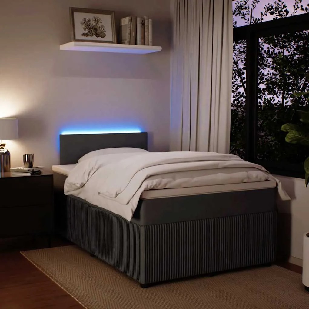 Box spring postel s matrací tmavě šedá 120 x 200 cm samet 3290005