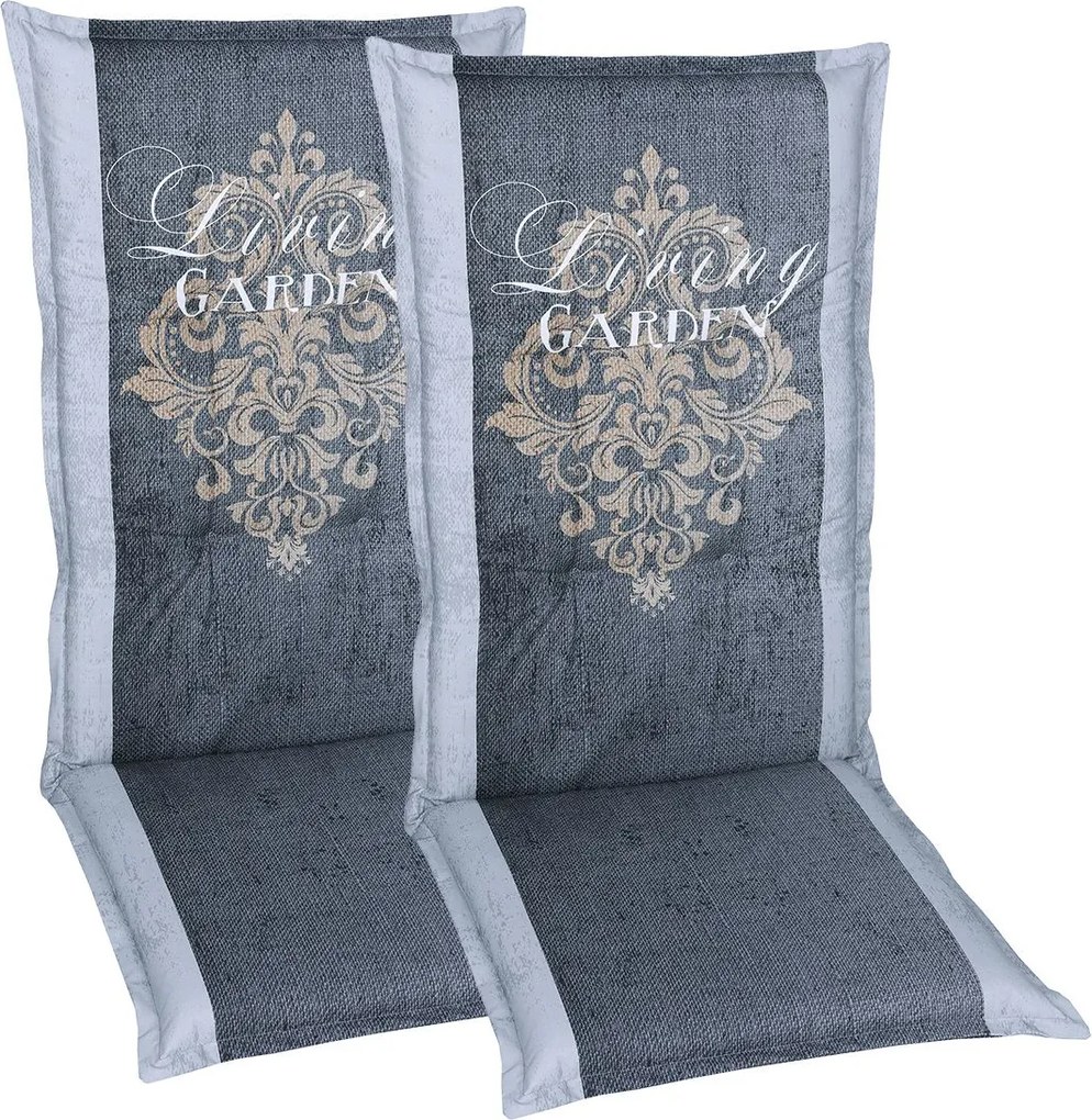 Go-De Textil Podsedák Living Garden, 1 kus / 2 kusy (vysoká opěrka, šedá)