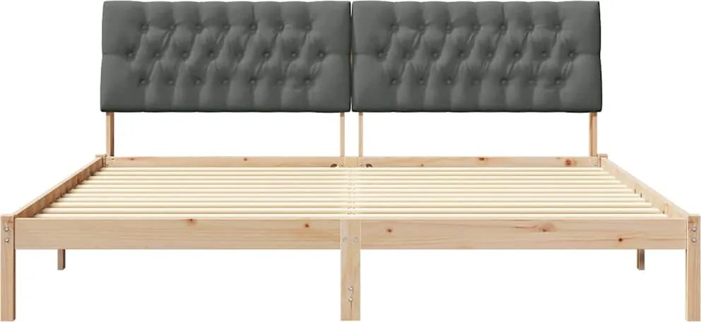 Rám postele s čalouněným čelem s čelo Hnědá 200 x 200 cm 3394379