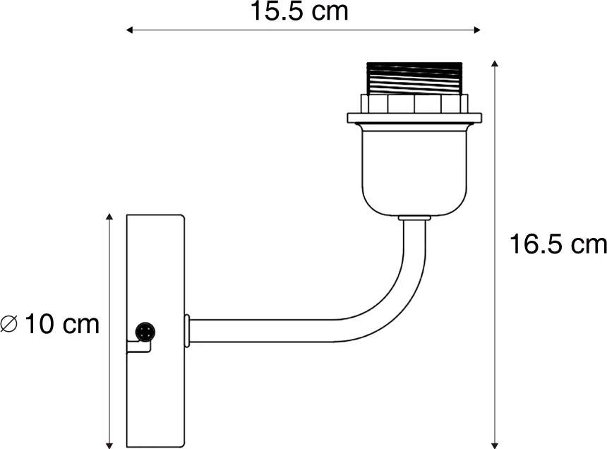 Vinylová nástěnná lampa zlatá bez stínidla - Matt