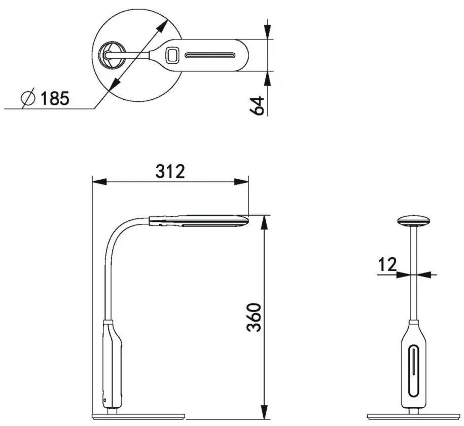 Stolní lampa K-BL1072 SILVER z řady MIDA