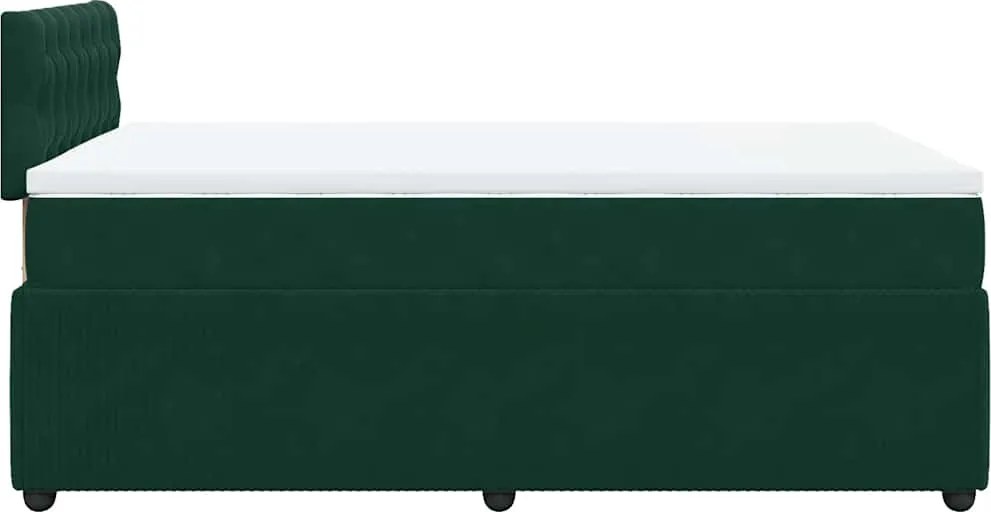 Box spring postel s matrací tmavě zelená 120 x 200 cm samet 3290019