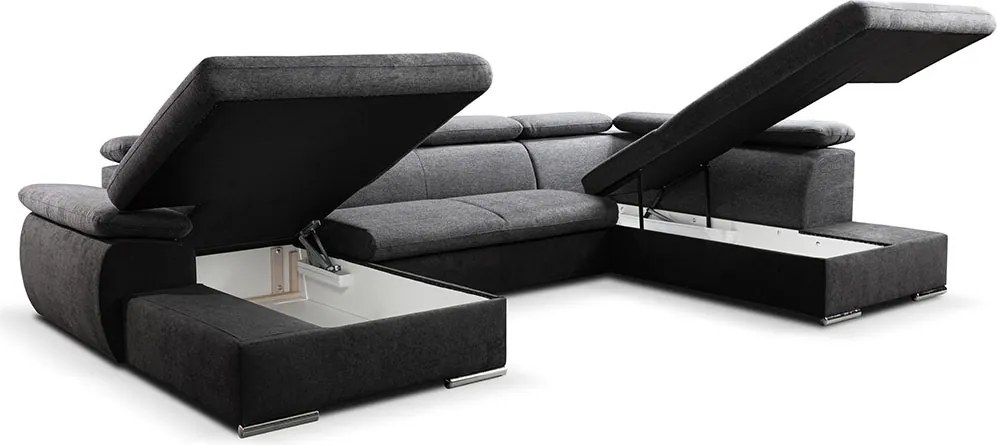 Sedací souprava COOL II | 191x343x220 cm | rozkládací + 2x úložný prostor | LEVÁ | lounge 03 šedobéžová