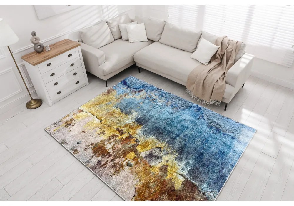Kusový koberec Araba modrozlatý 200x290cm