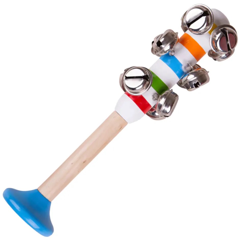 Bigjigs Toys Rolničky pruhované 1ks modrá