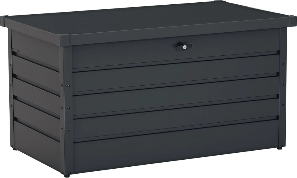 Outsunny Venkovní úložný box 311L Ocelový skladovací truhlík s klíčovým uzamčením a plynovými písty pro zahradu, terasu nebo patio 120x62x62 cm Tmavě