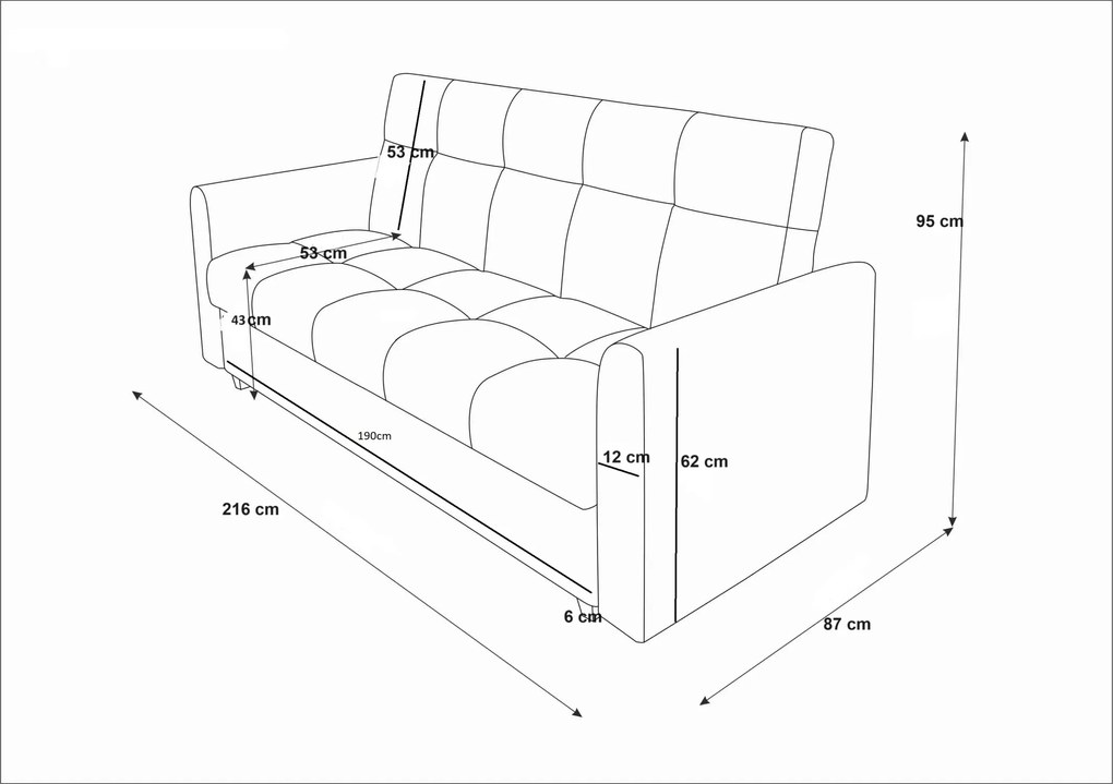 Rozkládací pohovka OFELIJA - červená