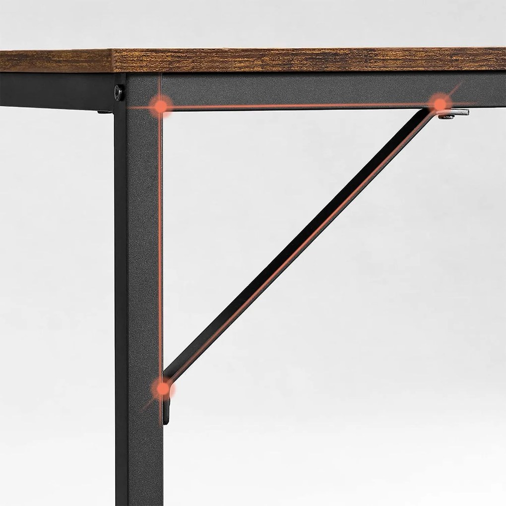 Úzký kancelářský stůl, psací stůl, rustikální hnědo-černý 80 x 50 cm