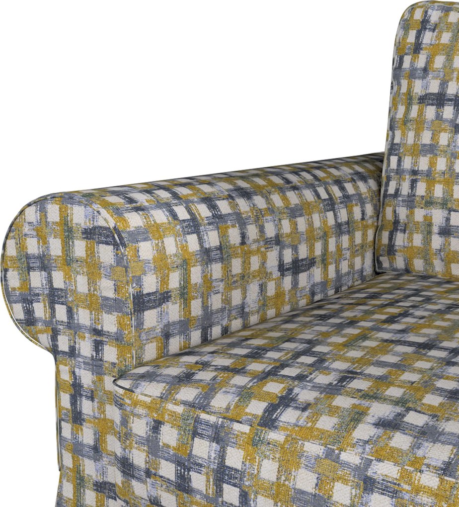 Potah na pohovku IKEA Backabro rozkládací se šezlongem barva modrá látka pletený vzor, vzorované