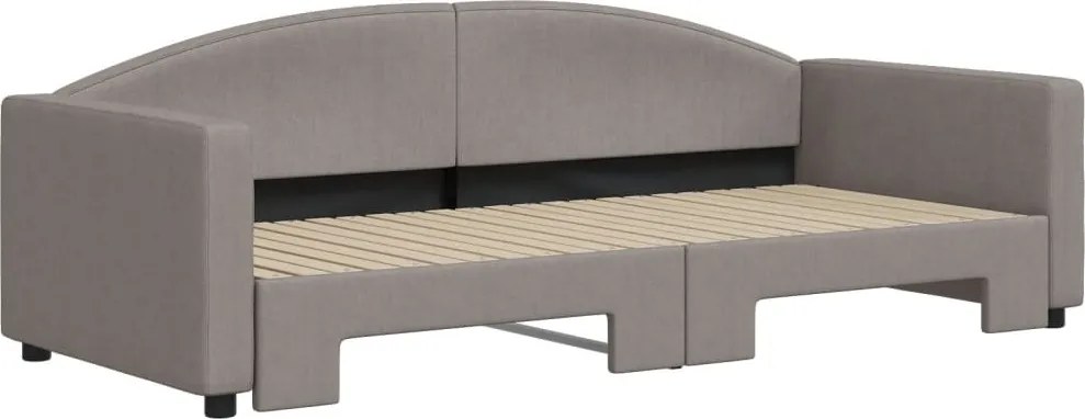 Válenda s přistýlkou taupe 90 x 200 cm textil 3197191