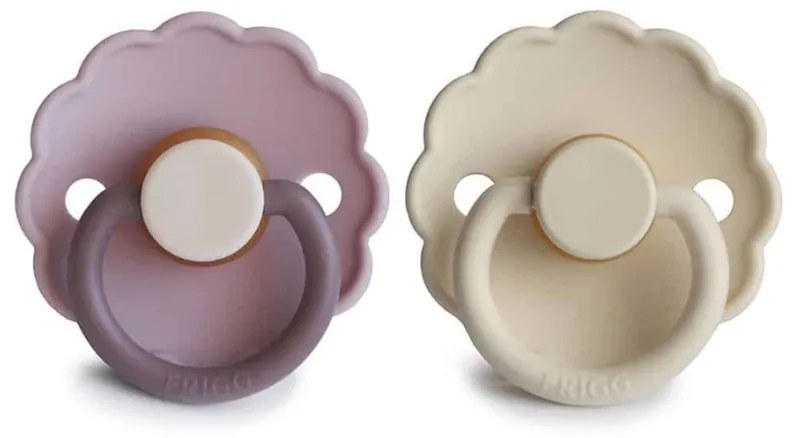 Frigg Dudlík Frigg Daisy 2-pack kaučuk vel.2 Lavender haze/Cream