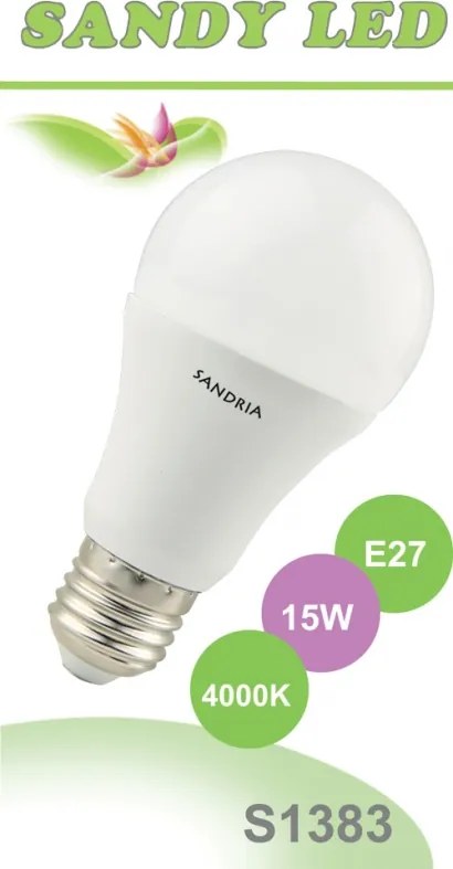 LED žárovka E27 SANDRIA S1383 SANDY LED E27 A60 15W SMD 4000K