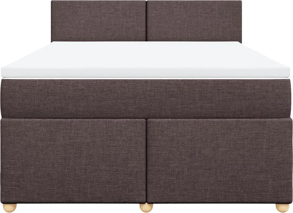 Box spring postel s matrací tmavě hnědá 160x200 cm textil 3289027