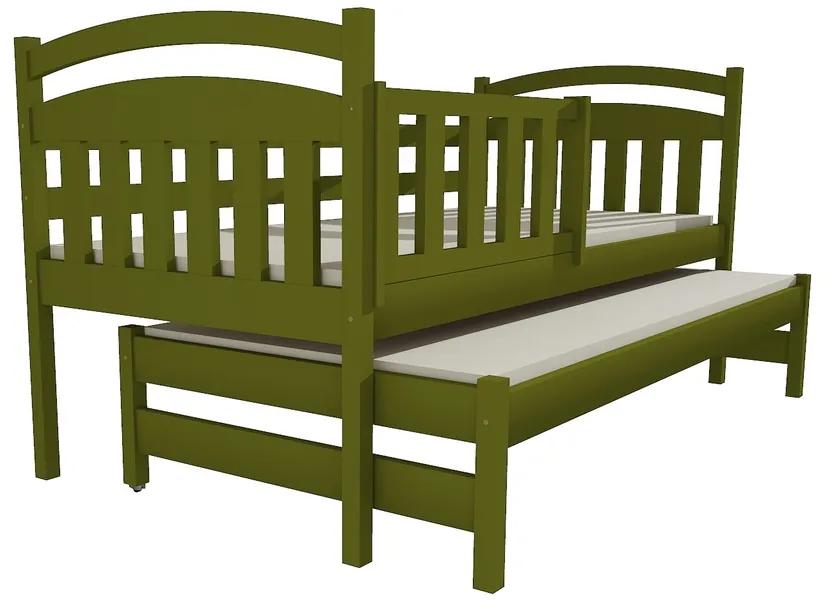 Vomaks Dětská postel s výsuvnou přistýlkou DPV 008 80 x 190 cm moření dub