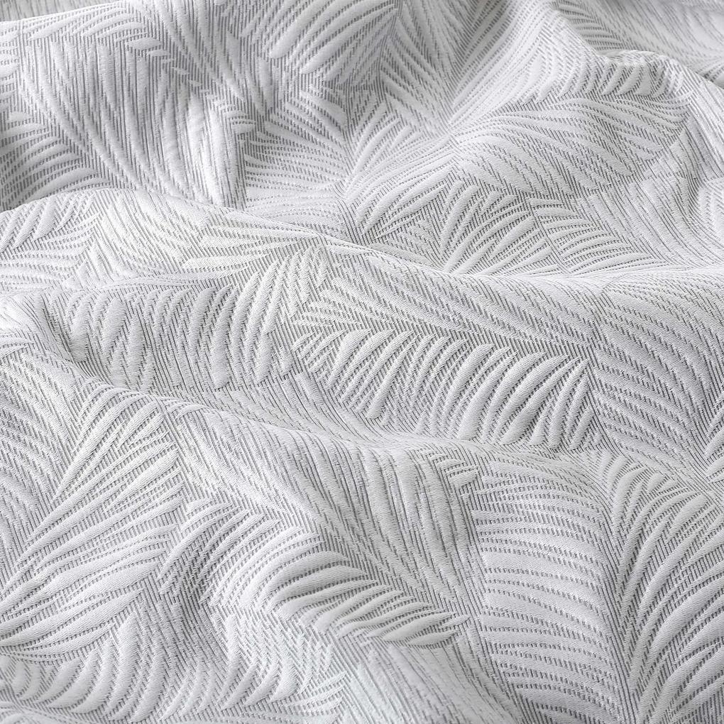Goldea přehoz na postel - šedé listy 220 x 240 cm
