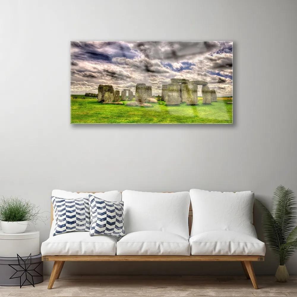 Obraz na skle Kameny Krajina 120x60 cm