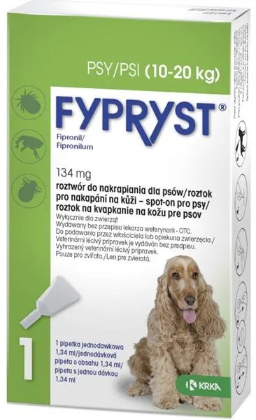 Fypryst spot on a.u.v. M (pes 10-20kg) sol 1x1,34 ml