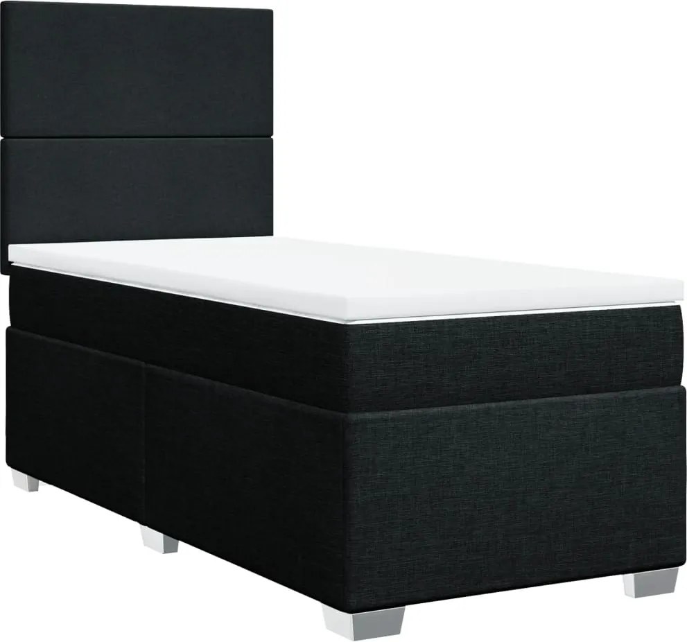 Box spring postel s matrací černá 100 x 200 cm textil 3292694