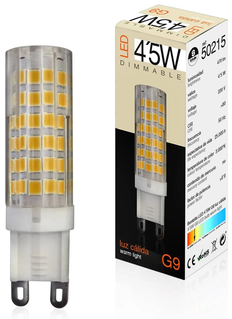 LED s paticí G9 4,5 W 3 000 K se stmíváním