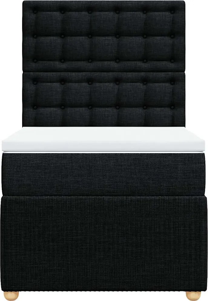 Box spring postel s matrací černá 80 x 200 cm textil 3294199