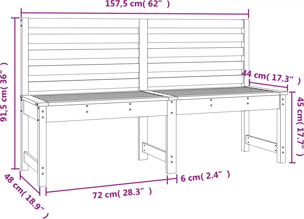 vidaXL Zahradní lavice 157,5 cm masivní dřevo douglasky [824039] Barva: Medově hnědá borovice