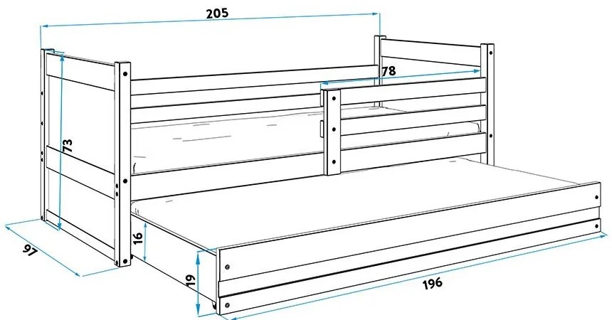 FALCO Postel s přistýlkou Riky II 90x200 bílá 2894