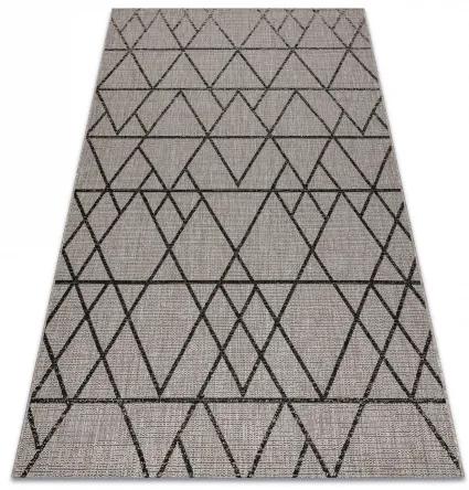 Dywany Luszczow Kusový koberec SIZAL FLOORLUX 20508 stříbrný / Černá TROJÚHELNÍK Rozměr koberce: 160 x 230 cm
