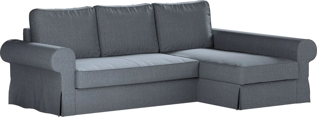Potah na pohovku IKEA Backabro rozkládací se šezlongem barva šedá látka pletený vzor