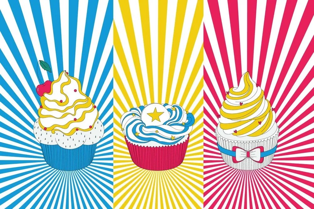 Tapeta pop art cupcakes - 225x150