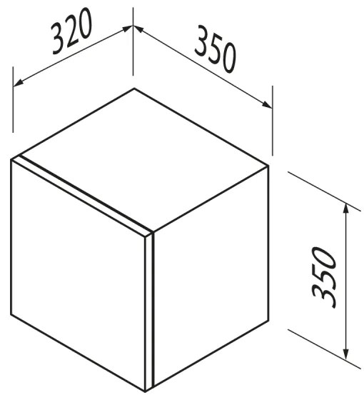 Sapho ESPACE skříňka 35x35x32cm, 1x dvířka, levá/pravá, bílá lesk ESC730-3030