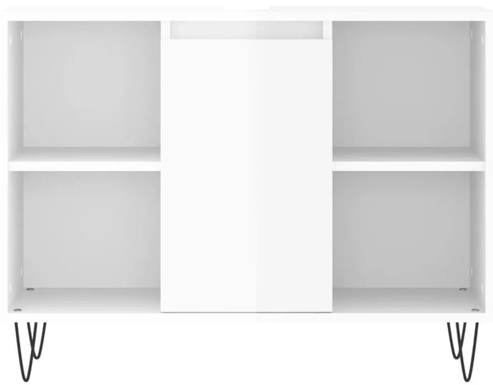 Petromila Koupelnová skříňka lesklá bílá 80 x 33 x 60 cm kompozitní dřevo
