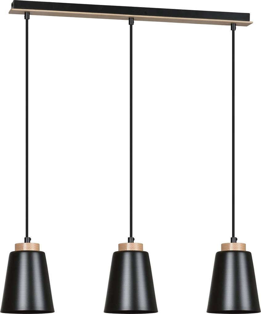Lampa Bolero 3 Black osvětlení nad stůl v jídelně nebo kuchyni
