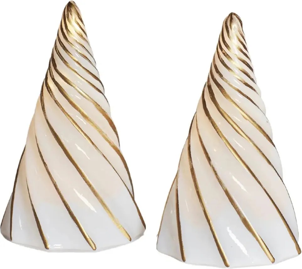 LED světelný stromeček, skleněný, sada 2 kusy, bílý, 11 cm