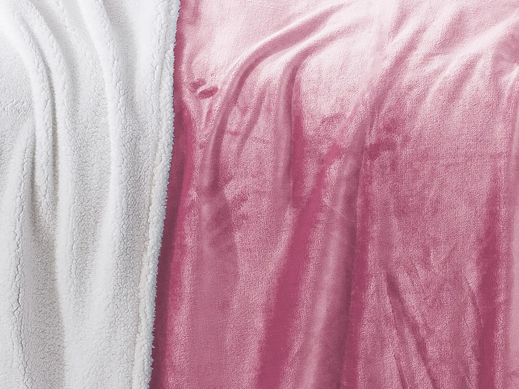 XPOSE® Mikroplyšová deka Exclusive s beránkem - růžová 140x200 cm