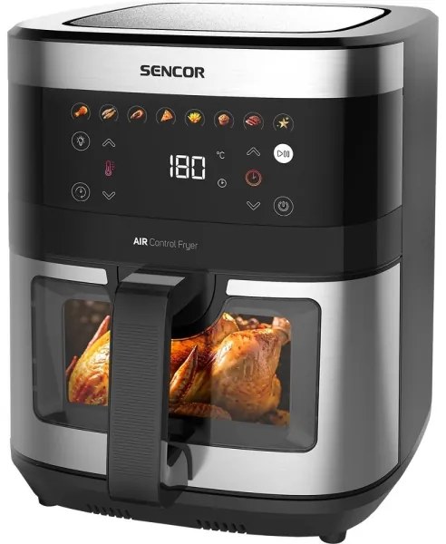 Sencor - Horkovzdušná fritéza 9 l 1700W/230V černá/matný chrom