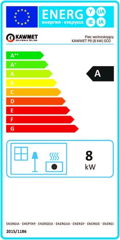 KAWMET Litinová krbová kamna P9 - 8 kW