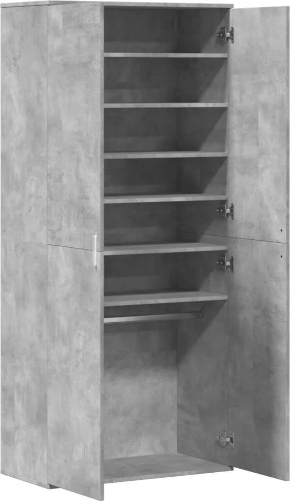 Botník betonově šedý 80 x 39 x 178 cm kompozitní dřevo 3276675