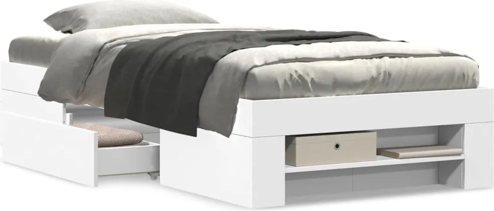 Rám postele bílý 75 x 190 cm kompozitní dřevo 3295527