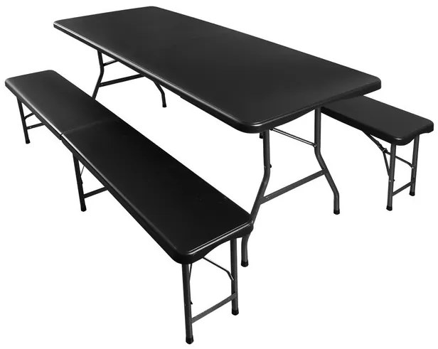 JAKS Skládací pivní set 180 cm černý