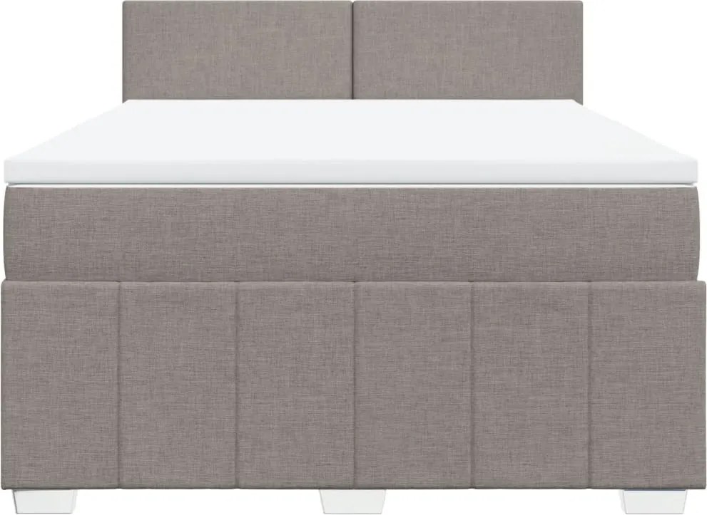 Box spring postel s matrací taupe 140x190 cm textil 3289360