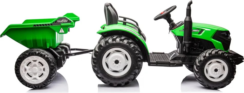 LEAN CARS Akumulátorový traktor HC-306 s přívěsem, světle zelený, 24 V
