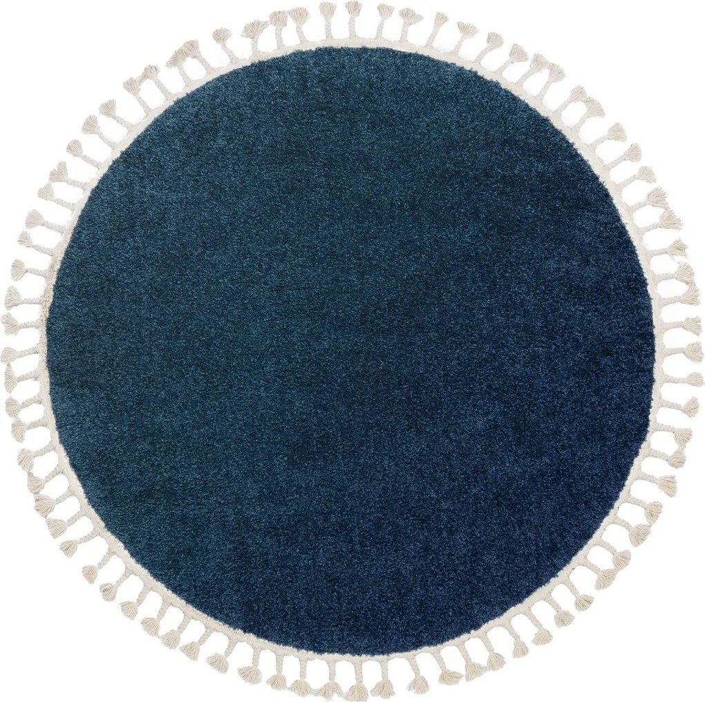 Kusový koberec Berber 9000 navy kruh, 120x120 (priemer) kruh, modrá, obývacia izba, Dywany Łuszczów