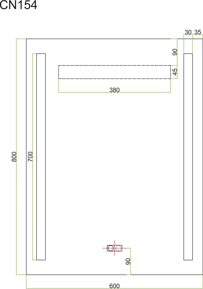 Mereo Mereo, Zrcadlo 60x80 cm s LED osvětlením, CN154